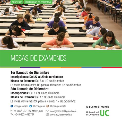 Mesas de Exámenes Universidad de Congreso Universidad de Congreso