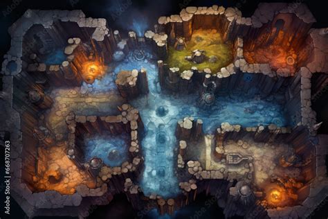 Dnd Map Cavern Nexus Elemental View Stock Illustration Adobe Stock