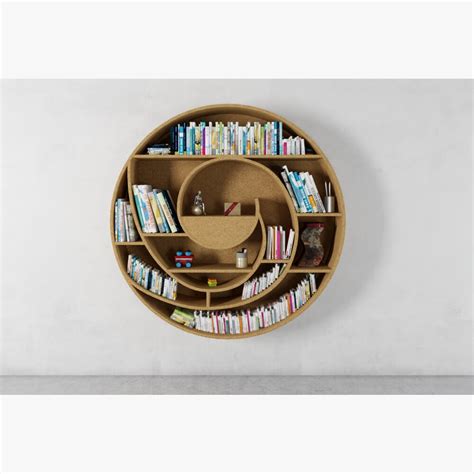 Circular Wooden Bookshelf 3d Model Download Shelving On