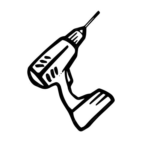 Perceuse électrique Icône Illustration Vectorielle Dessinés à La Main