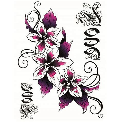 Yeeech Temporäre Tattoos Aufkleber für Frauen Gefälschte Blume Lilien