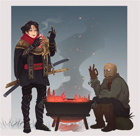 Tarnished And Blackguard Big Boggart Elden Ring Drawn By Justrube