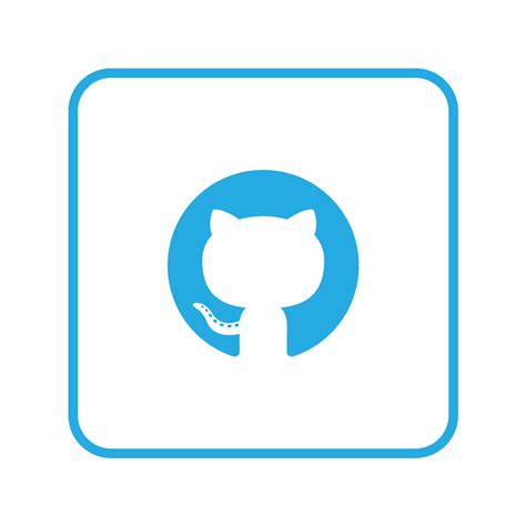 free high quality skyblue outline square github icon for creative design