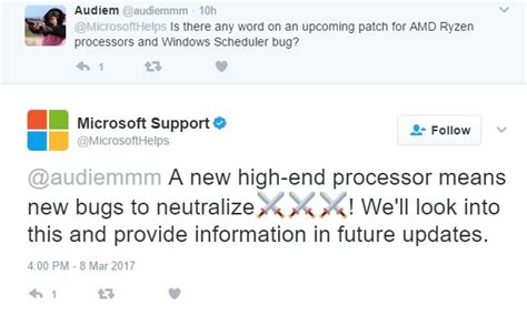 Confirmed Microsoft Is Battling The Ryzen Windows Scheduler Bug R Amd