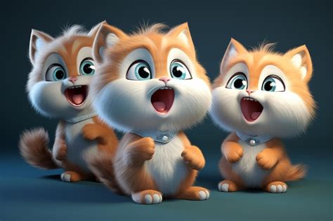 Gatos Fofos Em Poses Engraçadas Imagem Premium Gerada Com Ia