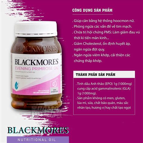 Blackmore hoa anh thảo Mẫu mới Evening Primrose oil 190 Viên