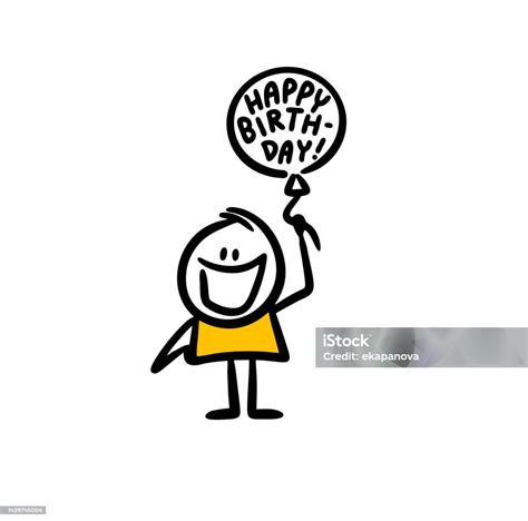Vetores De Mensagem De Feliz Aniversário Na Ilustração Do Vetor De