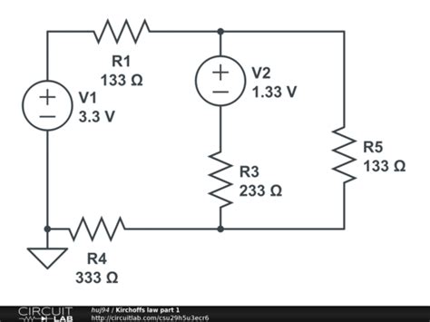 kirchoffs law part 1 circuitlab