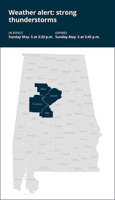 Prepare For Strong Thunderstorms In Alabama Sunday Afternoon