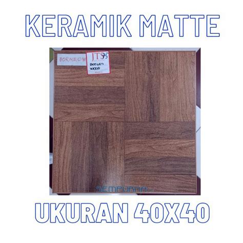 Jual Keramik Ubin Lantai Dinding Tembok Coklat Matte Motif Kayu Doff X JTS Borneo Wood KW