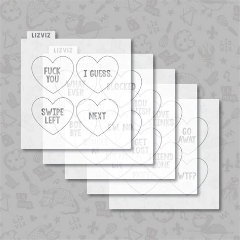 Conversation Heart Stencil Etsy