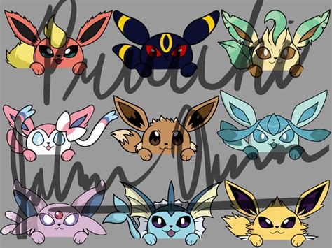 Eeveelutions Peek A Boo Png And Svg Files Etsy