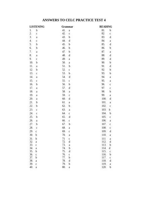 celc practice test 4 answer key pdf