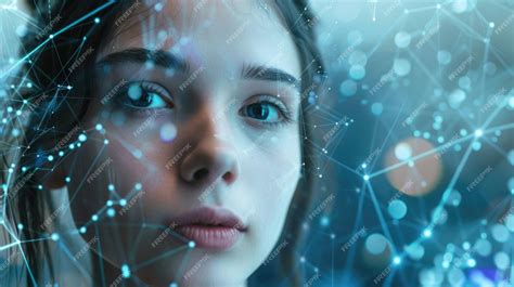 Premium Photo Head Of Woman With On Futuristic Background Artificial Intelligence People And