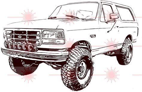 Ford Bronco Svg Dxf Eps Png Vector File For Engraving Etsy