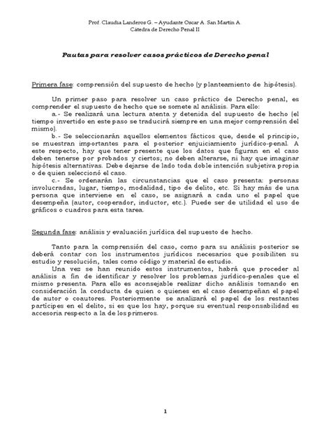 Pauta Para La Resolucion De Casos Pdf Delito Derecho Penal