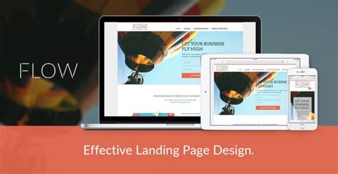 flow joomla template for landing page design to promote products