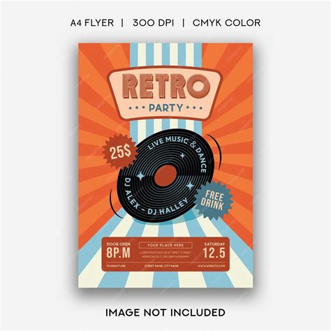 Premium Vector Retro Party Flyer Template
