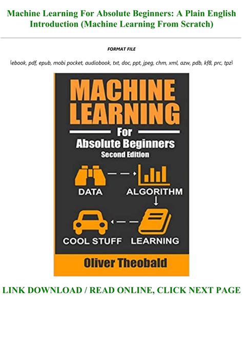 Pdf Machine Learning For Absolute Beginners A Plain English