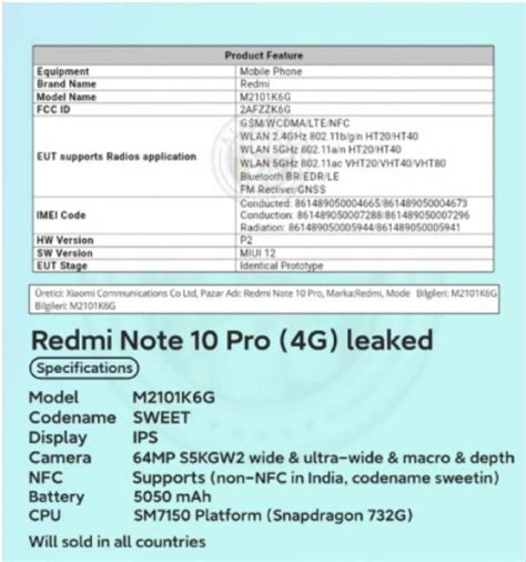 Redmi Note 10 Pro Appears In FCC Listing GSMArena Com News