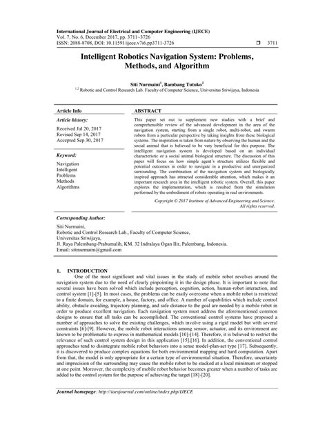 Pdf Intelligent Robotics Navigation System Problems Methods And Algorithm