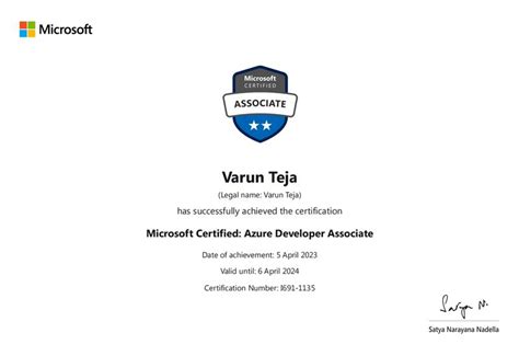 Varun Teja On Linkedin Certified As Microsoft Azure Developer