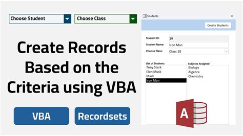 Create Records Based On The Criteria Using Vba Youtube