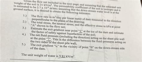 Solved Given The Flow Net Included In The Next Page And Chegg Com
