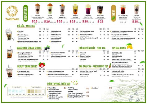 Bảng Menu Trà Sữa Tocotoco Khám Phá Đa Dạng Hương Vị Ngon Miệng