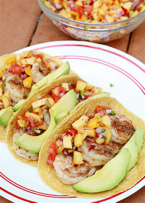 Recipe Grilled Shrimp Tacos With Fresh Peach Salsa