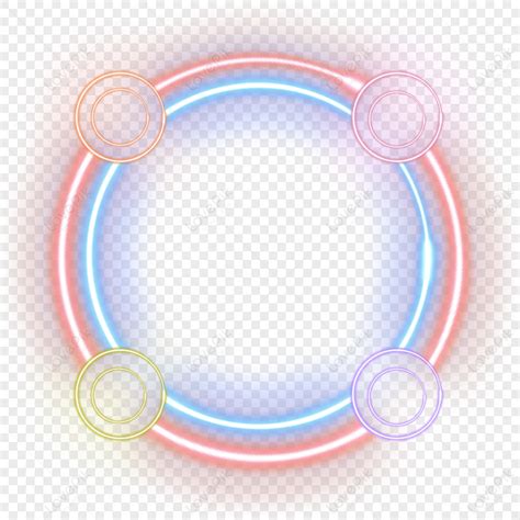 원형 라운드 네온 광학 효과 테두리 일러스트 사업 기하 Png 일러스트 무료 다운로드 Lovepik