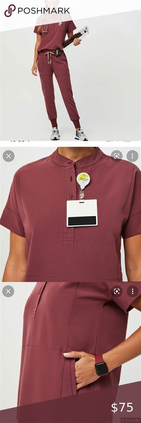 Figs Dark Cherry Manila Top Tops Fashion Style