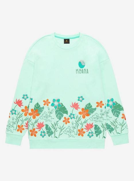 Disney Moana Pua And Heihei Floral Crewneck Boxlunch Exclusive