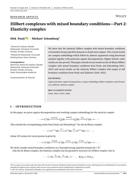 Pdf Hilbert Complexes With Mixed Boundary Conditions—part 2