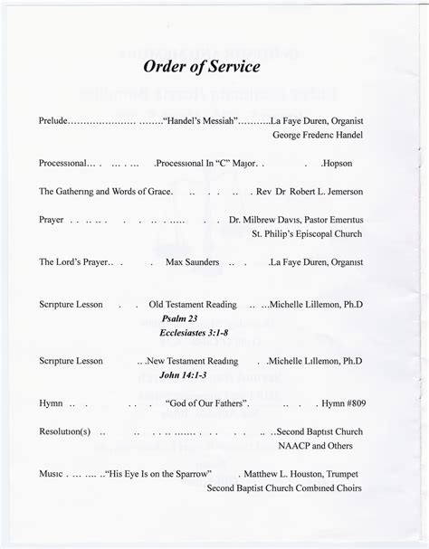 Episcopal Funeral Program Template