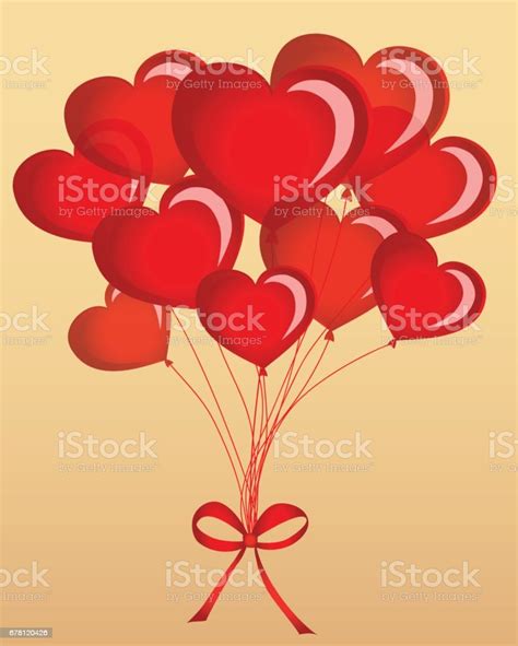 휴가 생일 파티에 대 한 리본 및 활 붕대 마음의 모양 풍선 빨간 풍선 공입니다 초대 및 휴일 카드입니다 텍스트 또는 텍스트에 대 한 여유 공간입니다 벡터 개체 그룹에 대한