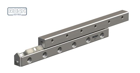 4열의 원통형 롤러가 장착된 정밀 리니어 모션 구성품 Cross Roller Rails Rollon Korea