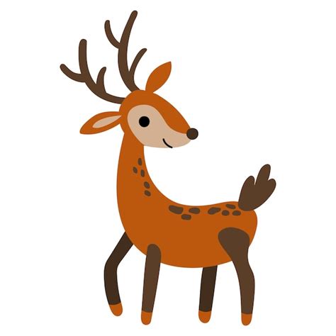 Premium Vector Cute Hand Drawn Deer White Background Isolate