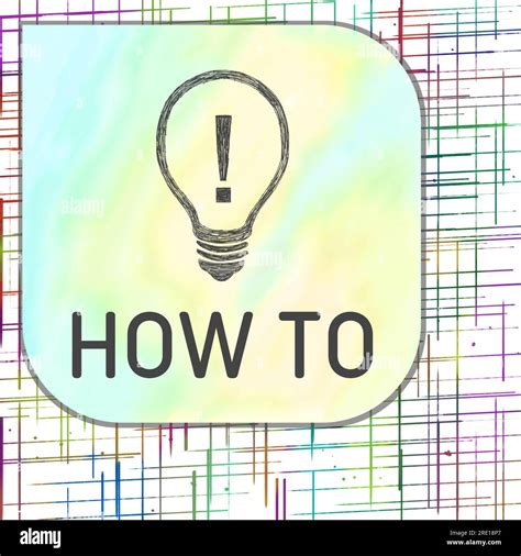How To Bulb Colorful Lines Scratches Rounded Square Text Corner Stock