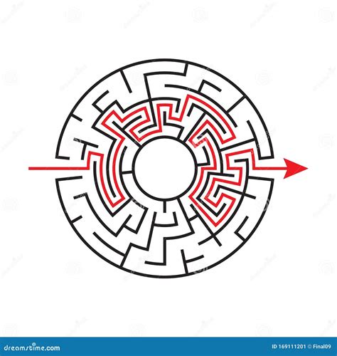Circular Maze Stock Vector Illustration Of Black Line 169111201