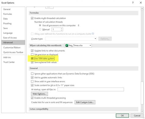 Negative Time In Excel A4 Accounting
