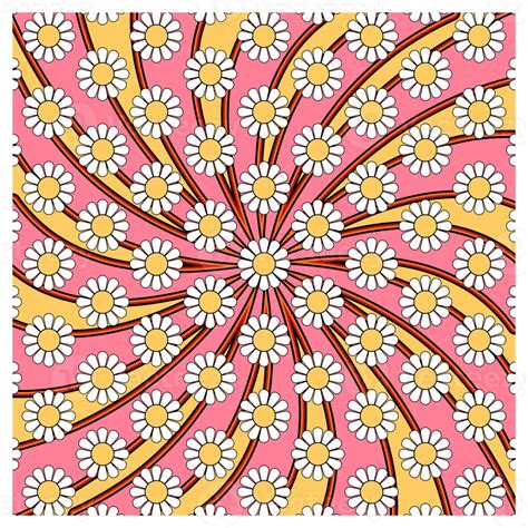 Daisy Flowers Spiral Floral Pattern 42075148 Png
