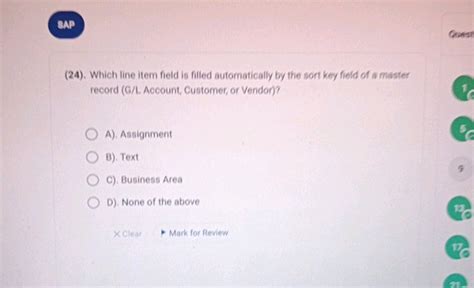 SAP 24 Which Line Item Field Is Filled StudyX