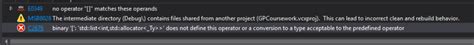 List C Error Code E0349 C2676 Stack Overflow