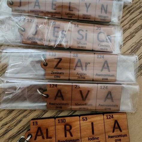 Custom Periodic Table Element Name Key Chain Backpack Clip Custom