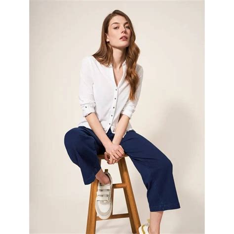 White Stuff Belle Jersey Wide Leg Crop Womens Trousers Oandc Butcher