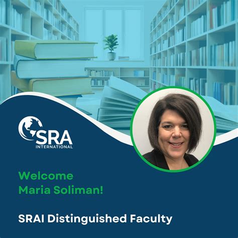 Sra We Are Delighted To Recognize Maria Soliman As Distinguished
