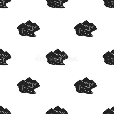 Ski Track Icon In Outline Style Isolated On White Background Ski