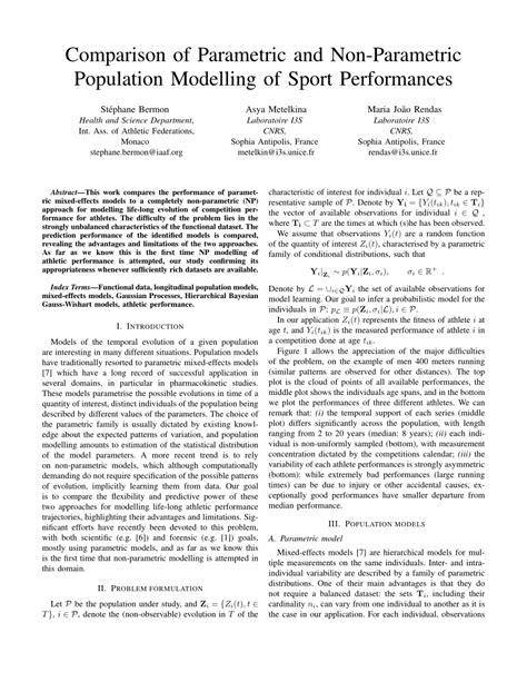 PDF Comparison Of Parametric And Non Parametric Population Modelling Of Sport Performances