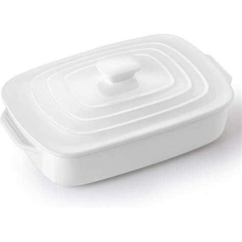 Large Ceramic Casserole Dish With Lid 40 Quart Covered Rectangular